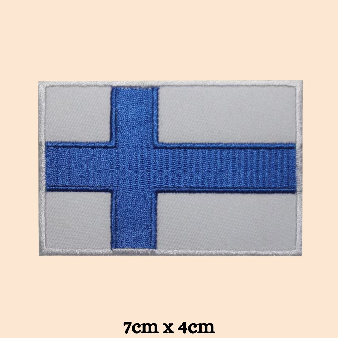 Finland Flag Iron on Patch Embroidered Sew on Applique National Country ...