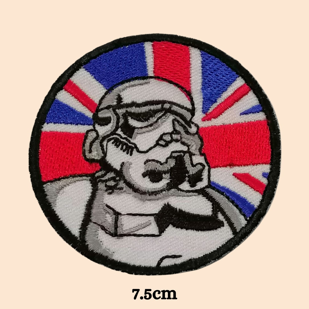 Storm Trooper Union Jack Iron on Patch Embroidered Sew Applique Badges ...