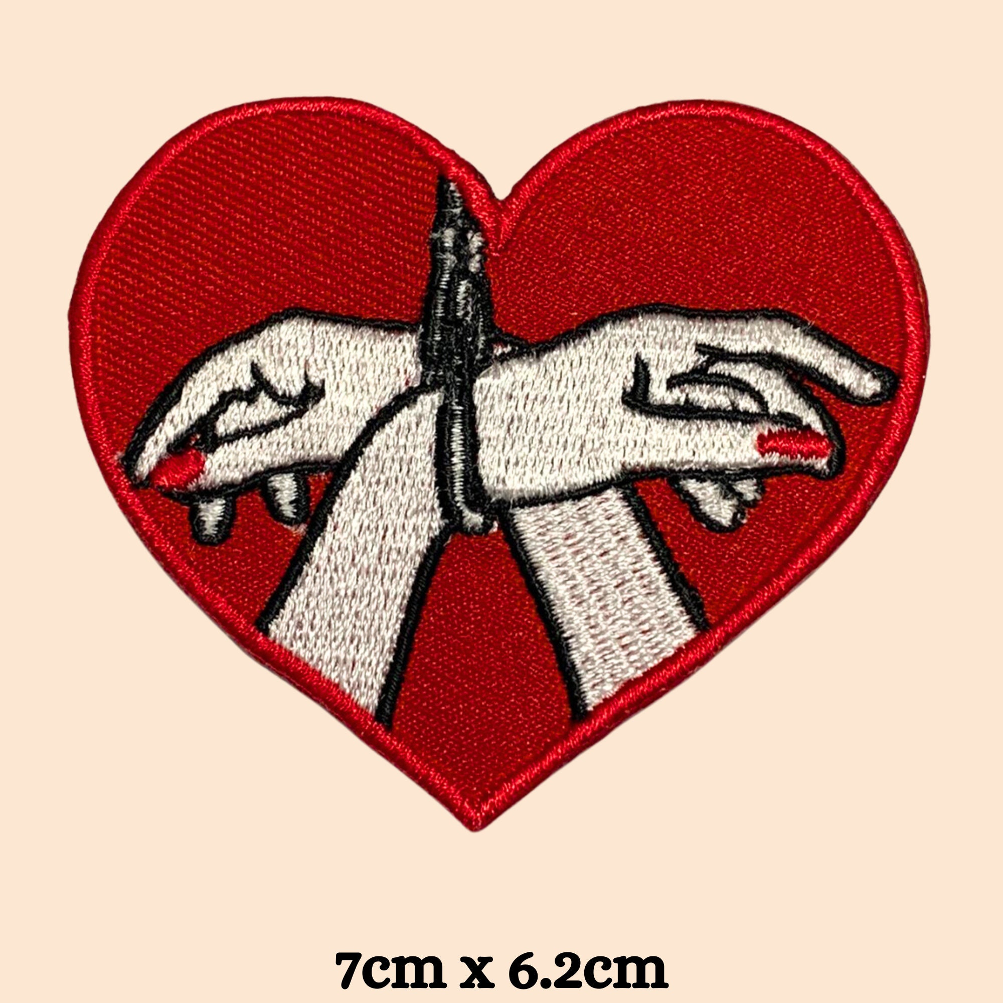 Hand Cuff Heart Iron on Patch Embroidered Sew on Applique Clothing Bag ...