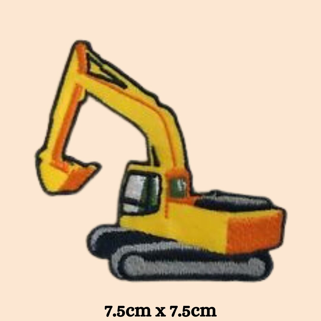 Iron on Digger Patch / Sew on Embroidered Excavator Badge for Kids Jackets Jeans - Etsy