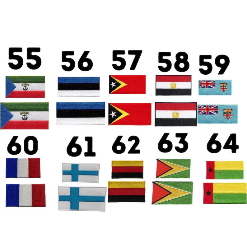 National Flag Iron on Patch Sew on Applique Embroidered Badge Two Sizes ...
