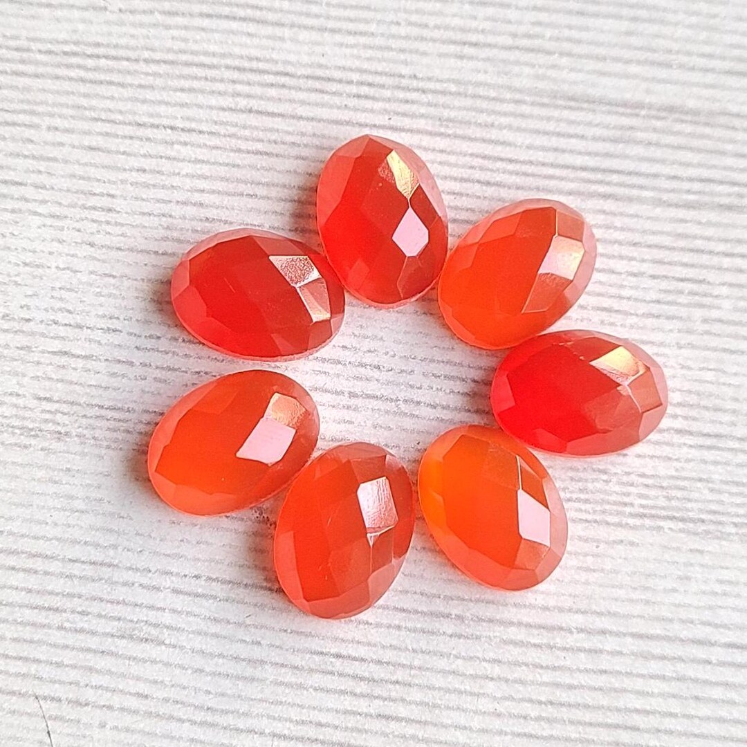 Natural Red Onyx Oval Shape Checker Cut Flat Back Calibrated Big Oval ...