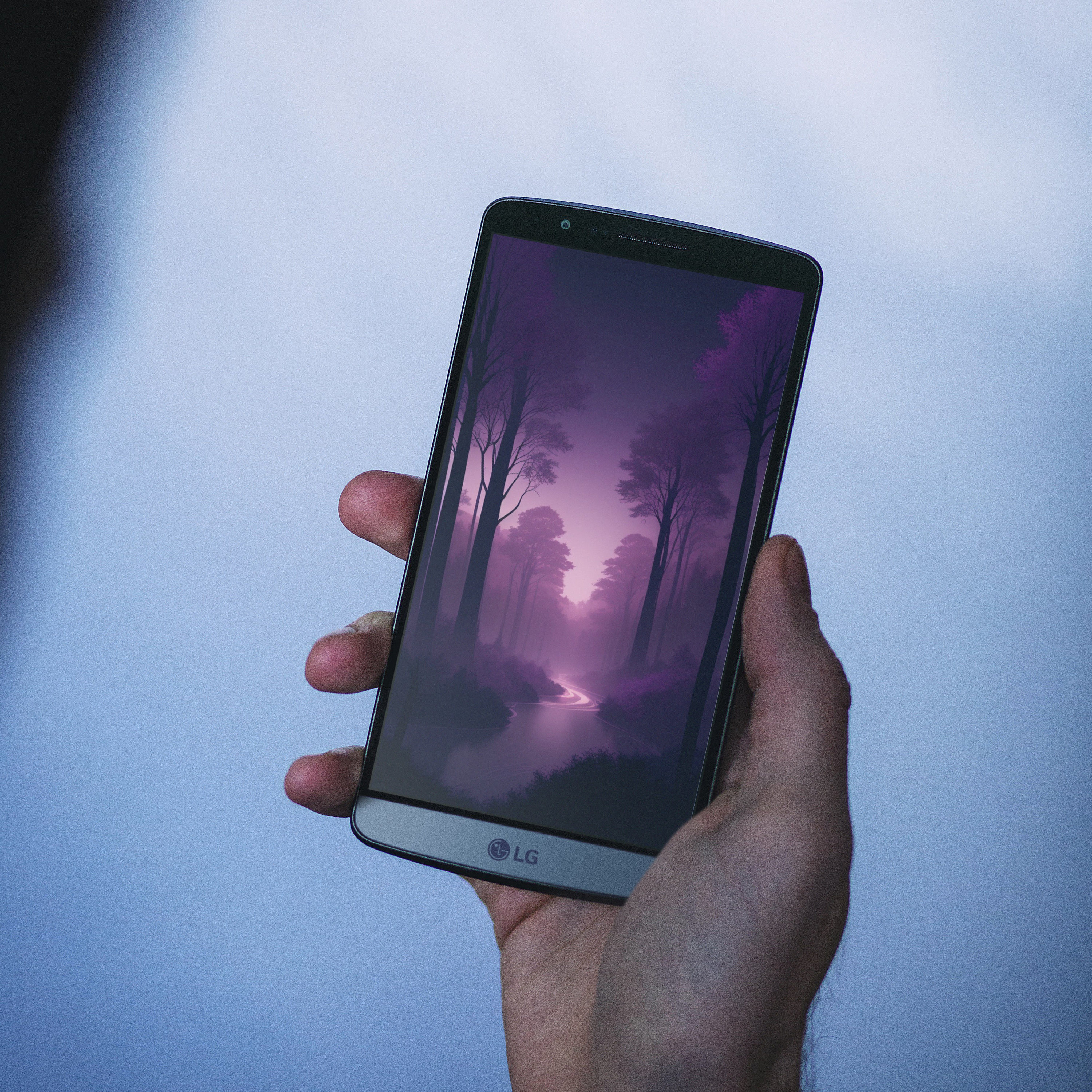 Mobile Wallpaper Ratio 9x16, Digital Art, A Night Scene With Trees, 5 ...