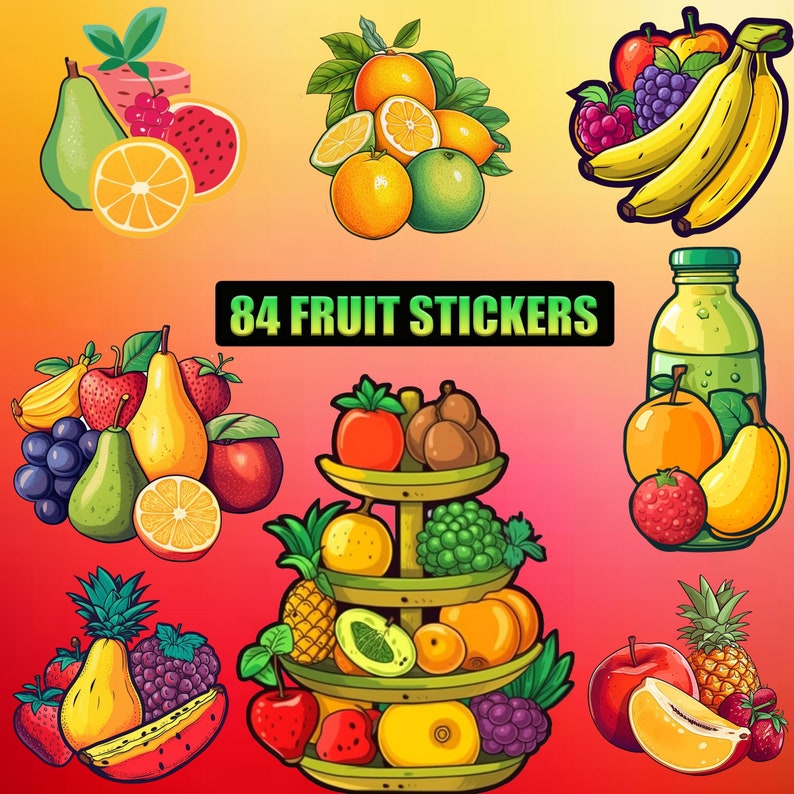 Fruit Clipart Set Fruits PNG Clipart Set of Strawberry Apple Cherries ...