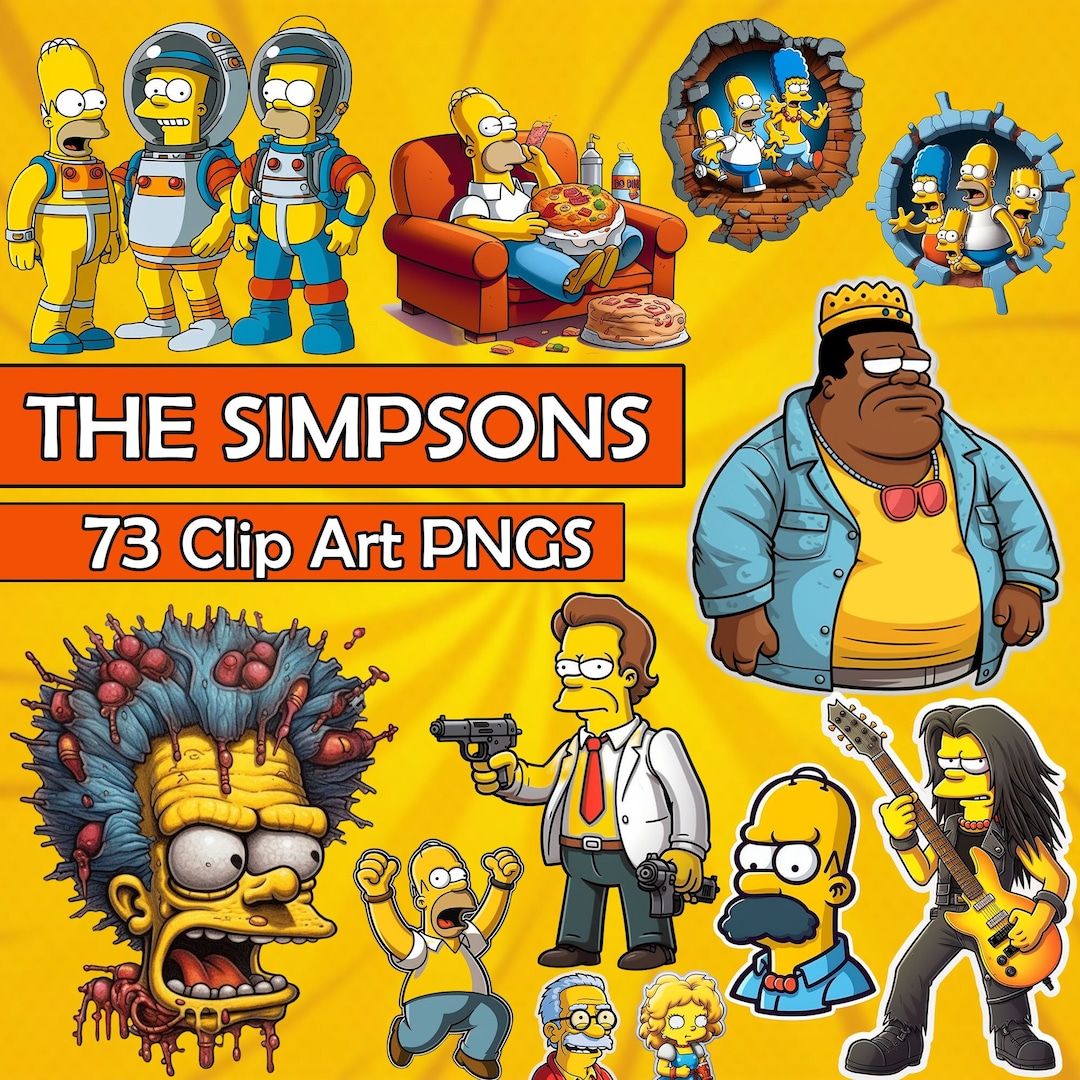 Simpsons Clip Art Bundle Simpsons PNG Bart Simpson PNG Instant Download ...