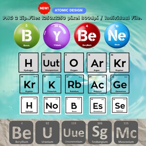 128 Periodic Table of Elements Symbols Clipart New Mega Bundle 6 ...