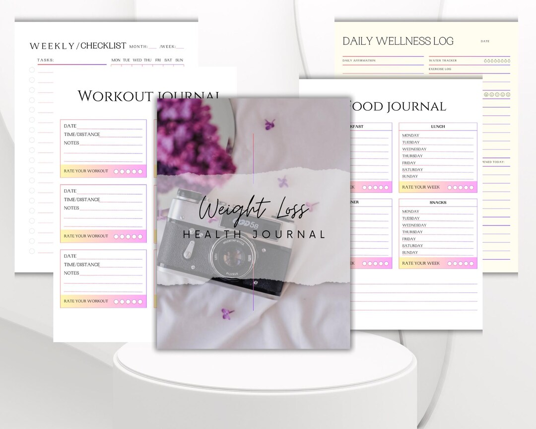 Printable Health Journal | Weight Loss & Health Journal | Fitness and ...