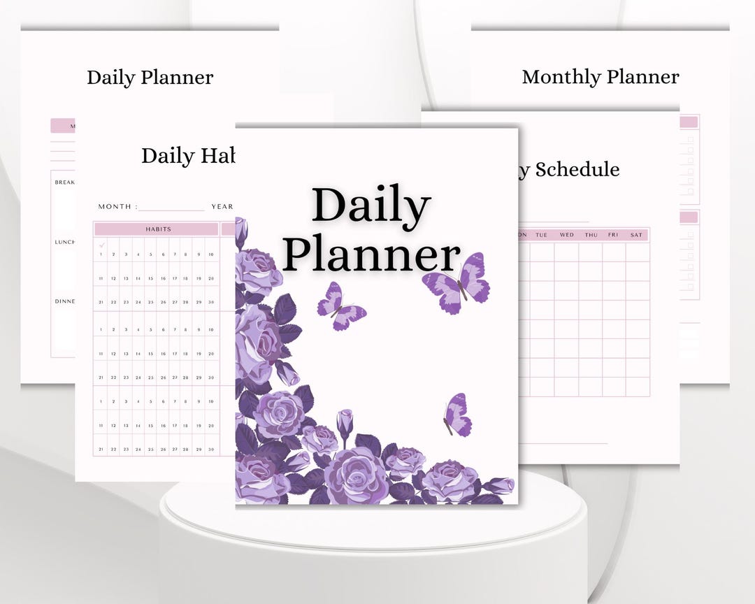 Purple Daily Planner | Printable Productivity & Organization Planner ...