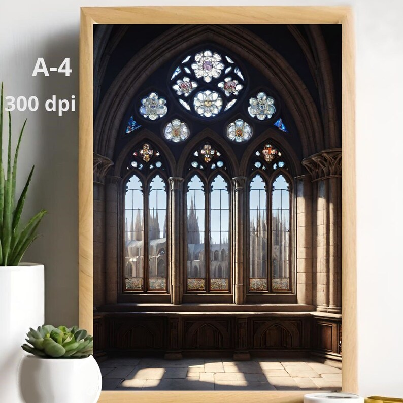 Gothic Album Gothic Window Art Digital 15 Gothic Color Stained Glass ...