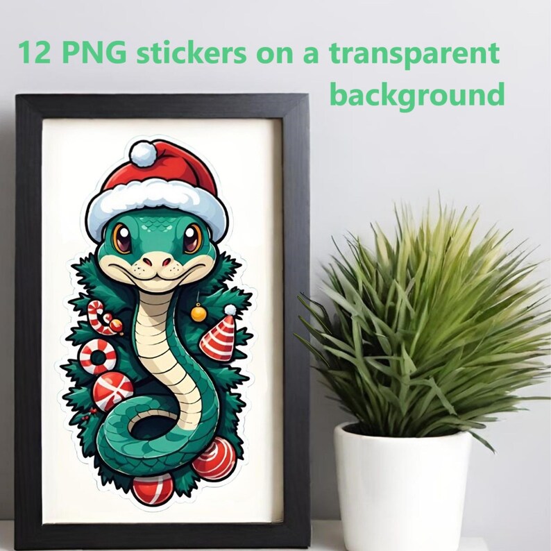 Christmas Snake New Year Snake Stickers 12 Separate High-resolution PNG ...