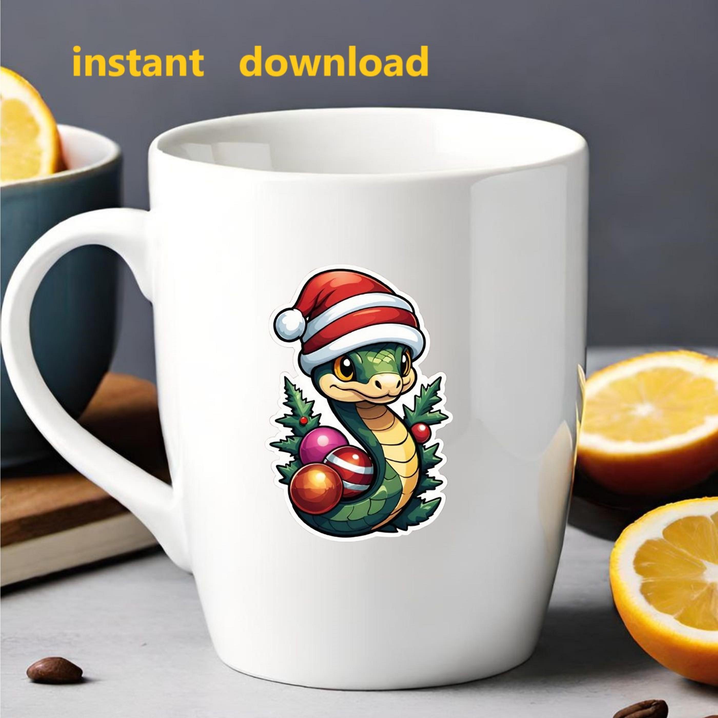Christmas Snake New Year Snake Stickers 12 Separate High-resolution PNG ...