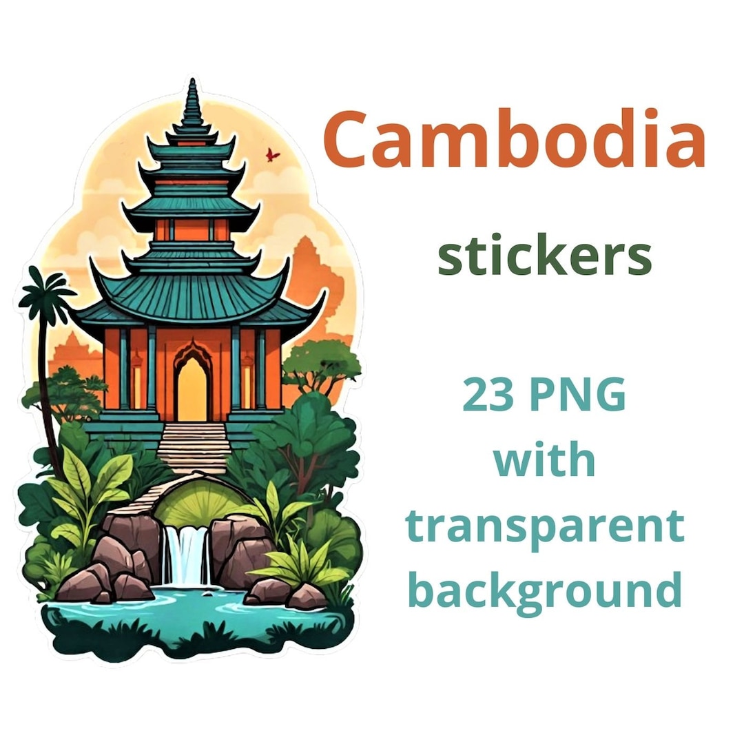 Cambodia Country in Asia Ancient Temples Stickers 23 PNG With ...