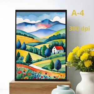 Naive Home Painting Printable Beauty of Naive Art Bold Colors Quirky ...