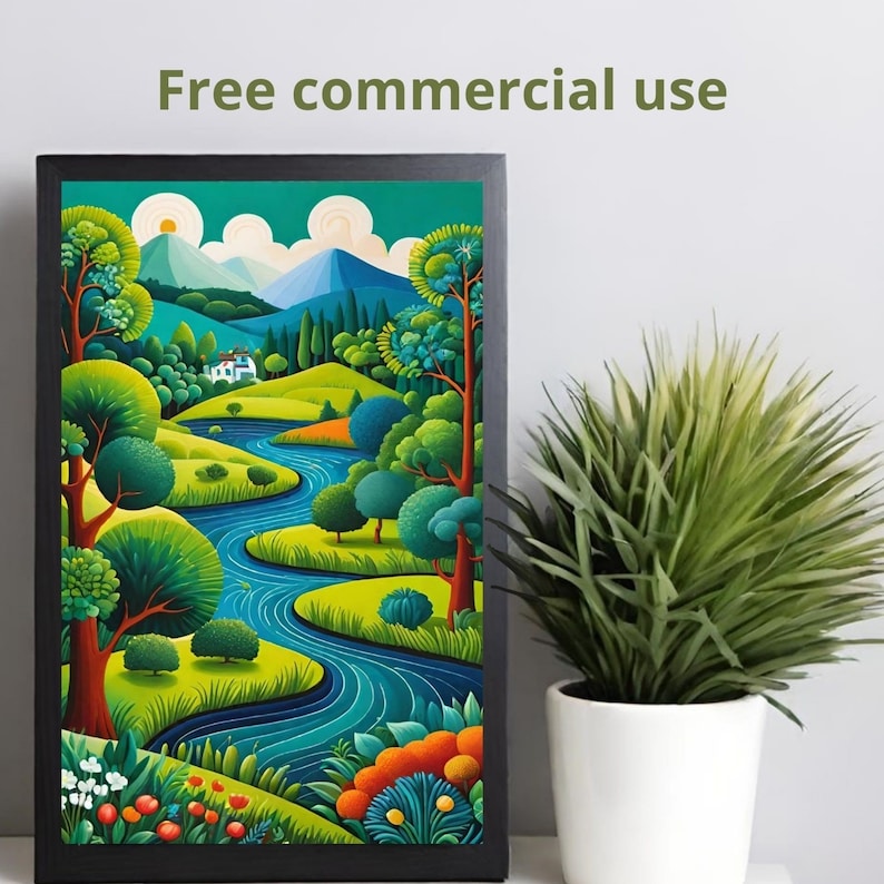 Naive Home Painting Printable Beauty of Naive Art Bold Colors Quirky ...