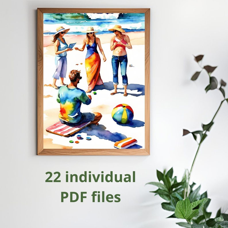 Beach Pictures People on the Beach Watercolor Drawings Sea Vacations ...