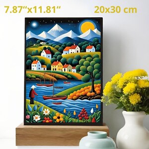 Naive Home Painting Printable Beauty of Naive Art Bold Colors Quirky ...