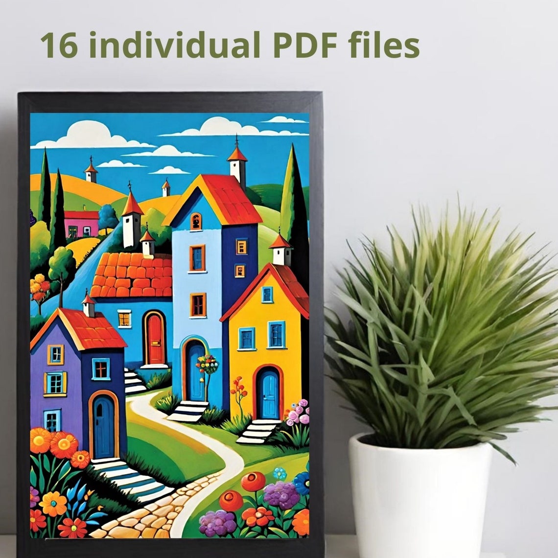 Naive Home Painting Printable Beauty of Naive Art Bold Colors Quirky ...