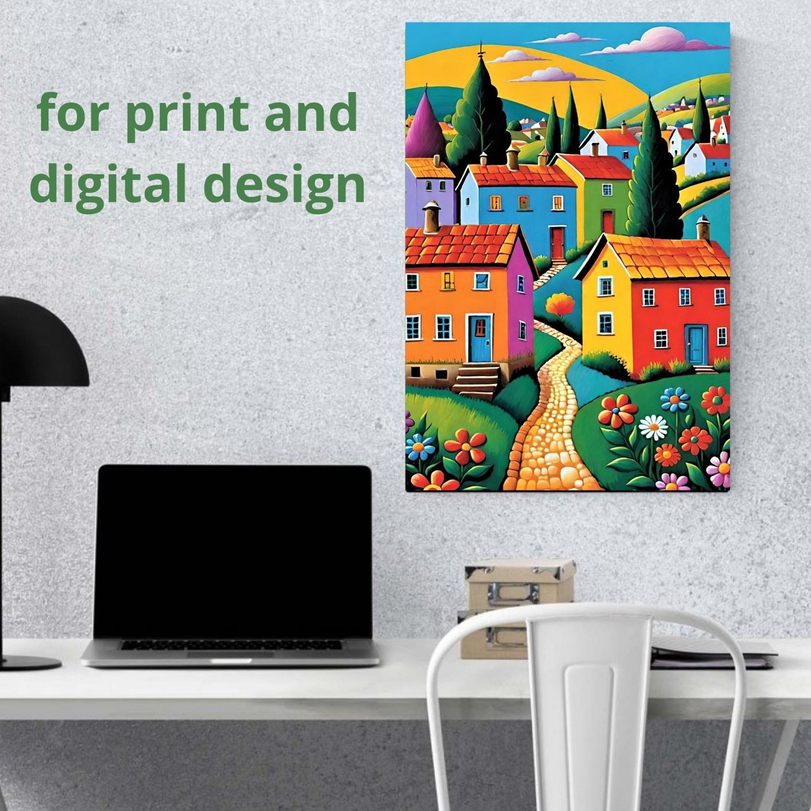 Naive Home Painting Printable Beauty of Naive Art Bold Colors Quirky ...
