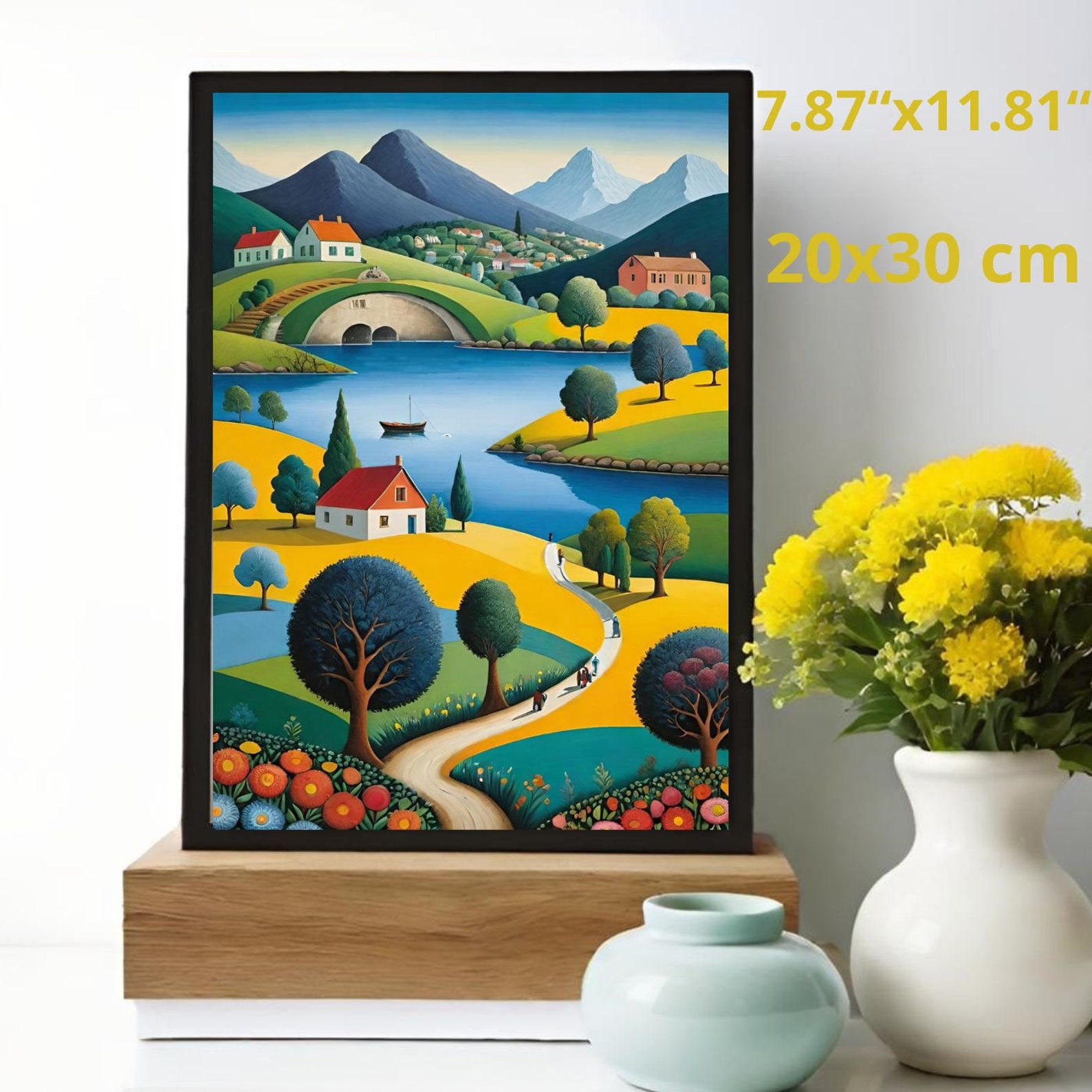 Naive Home Painting Printable Beauty of Naive Art Bold Colors Quirky ...