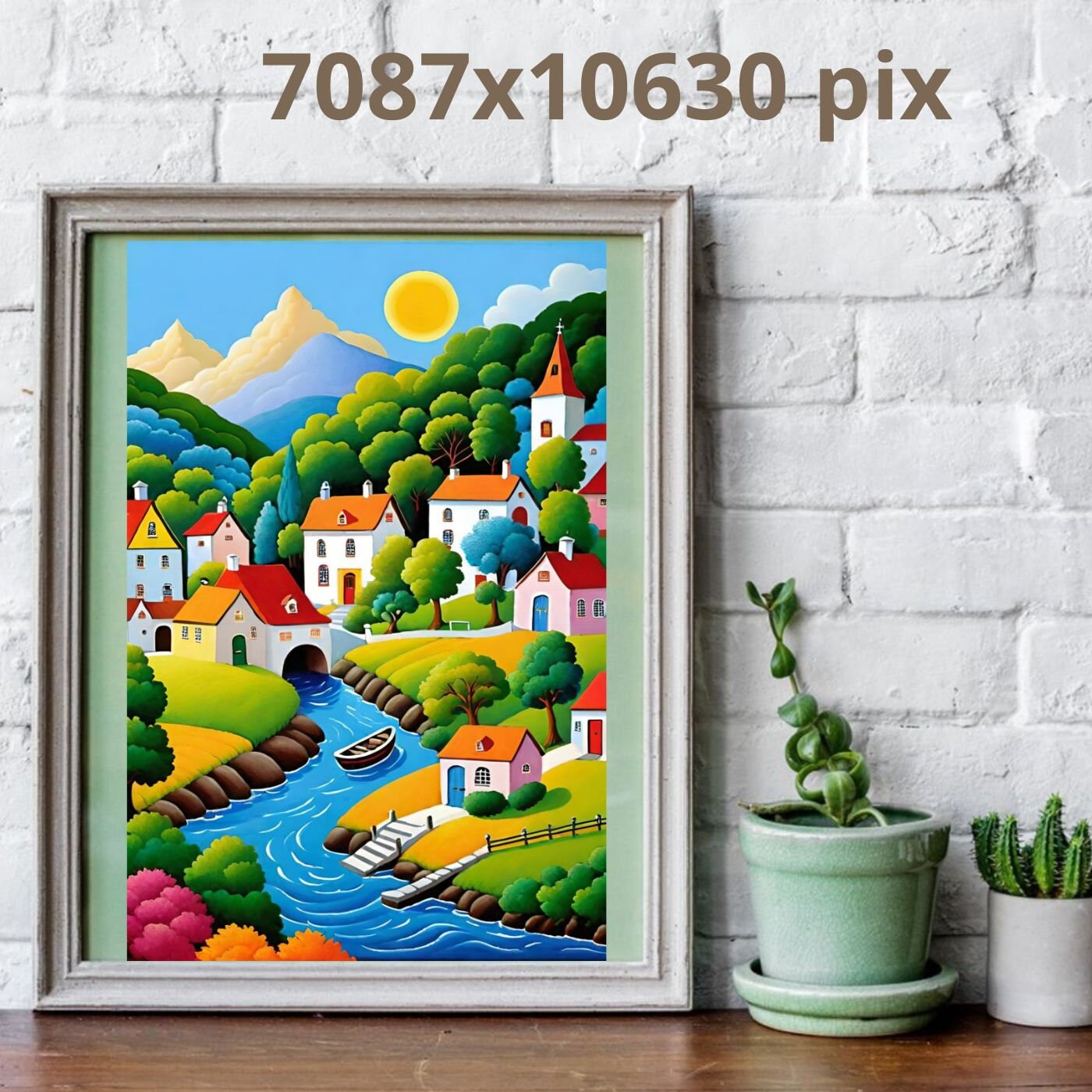 Naive Home Painting Printable Beauty of Naive Art Bold Colors Quirky ...