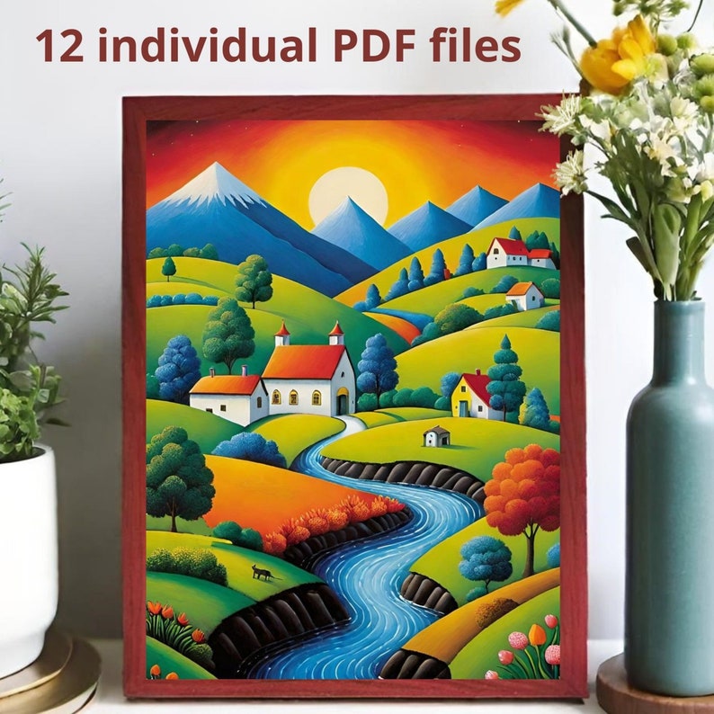 Naive Home Painting Printable Beauty of Naive Art Bold Colors Quirky ...