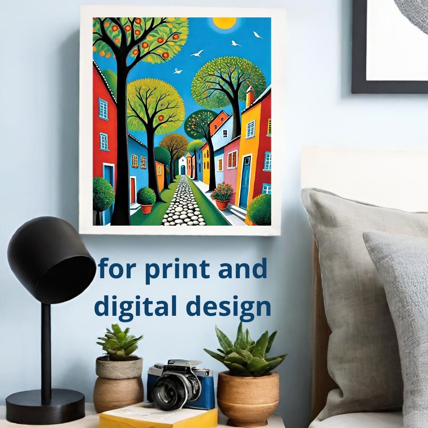 Naive Home Painting Printable Beauty of Naive Art Bold Colors Quirky ...