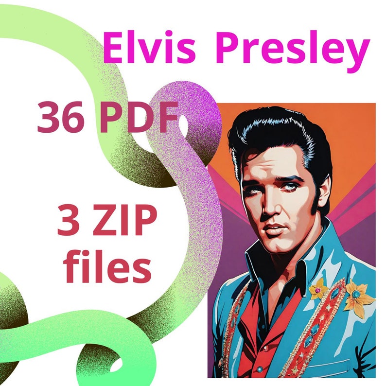 Elvis Presley Pop Art Portraits, Vintage Style (36 Separate Pdfs) - Etsy