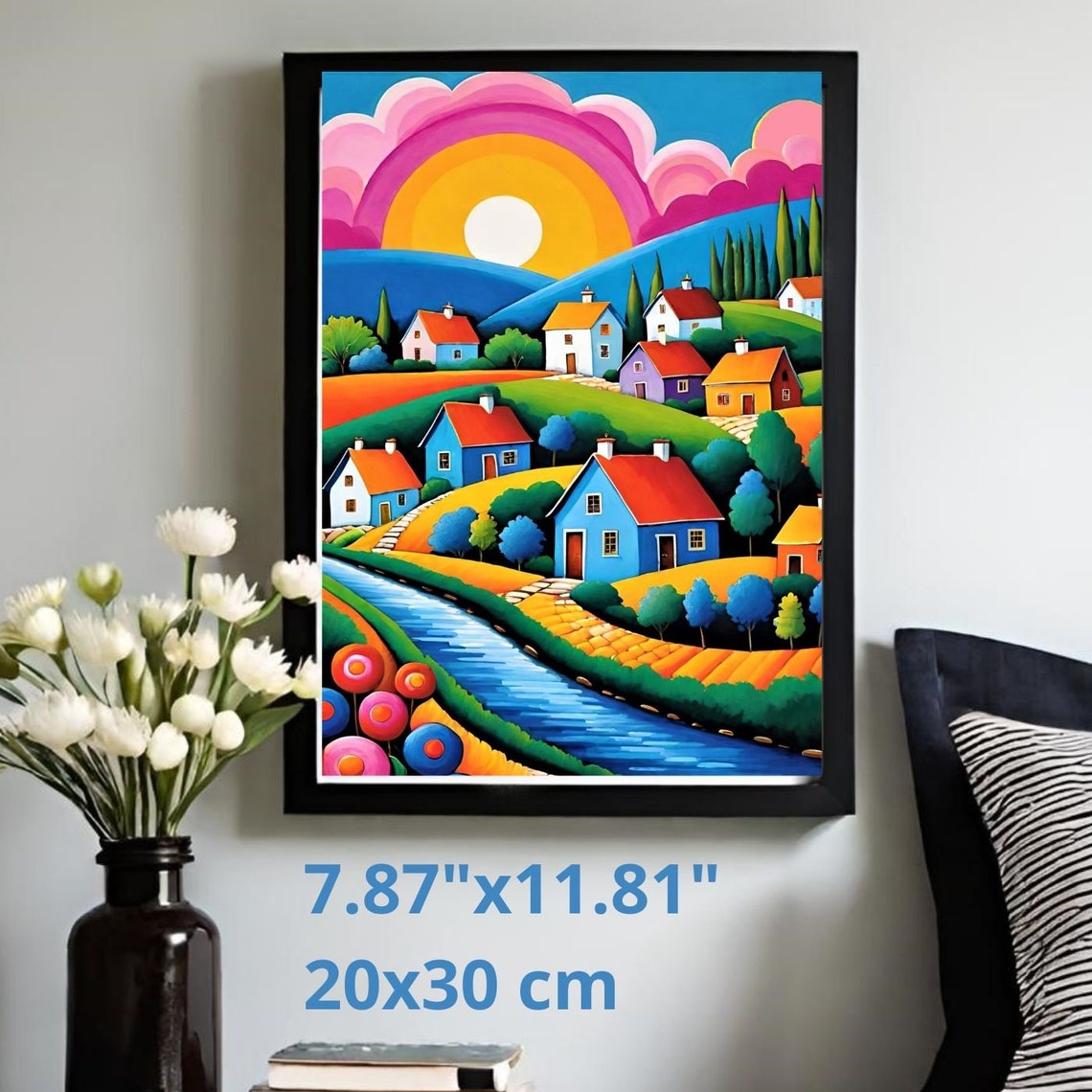 Naive Home Painting Printable Beauty of Naive Art Bold Colors Quirky ...