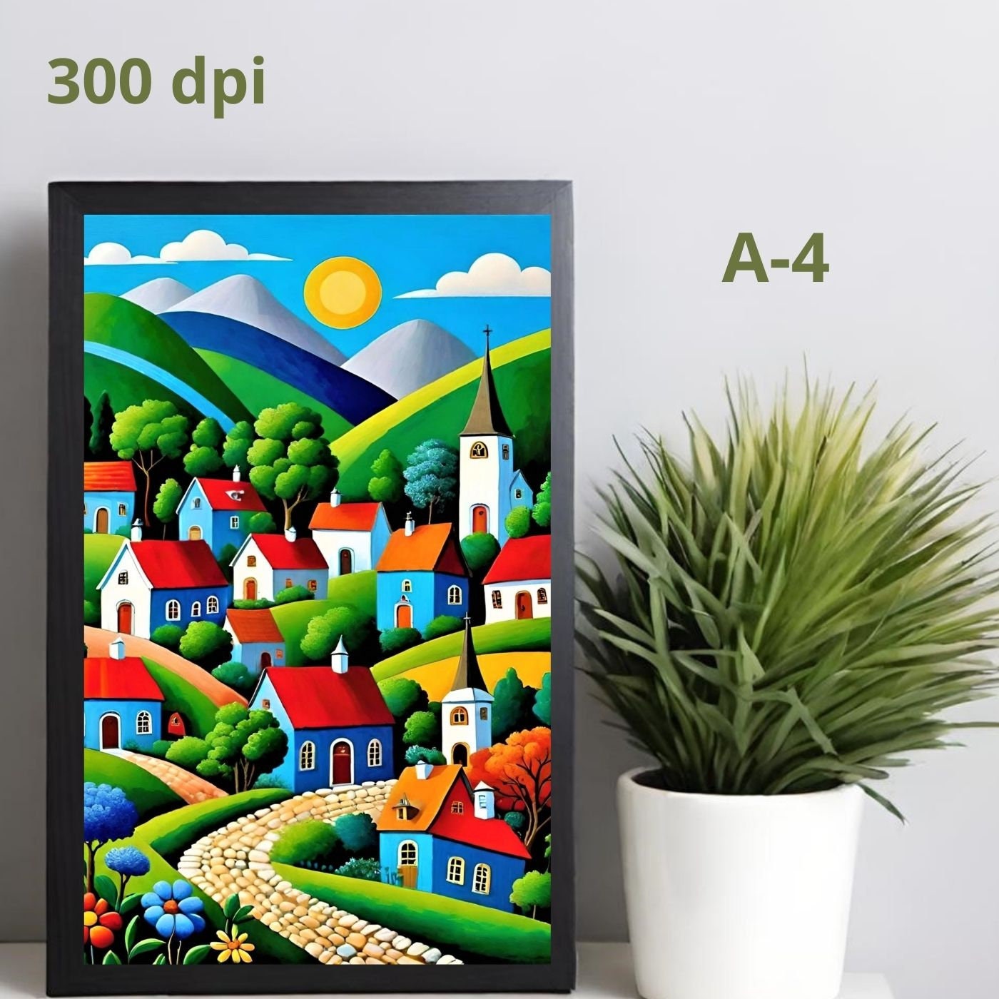 Naive Home Painting Printable Beauty of Naive Art Bold Colors Quirky ...