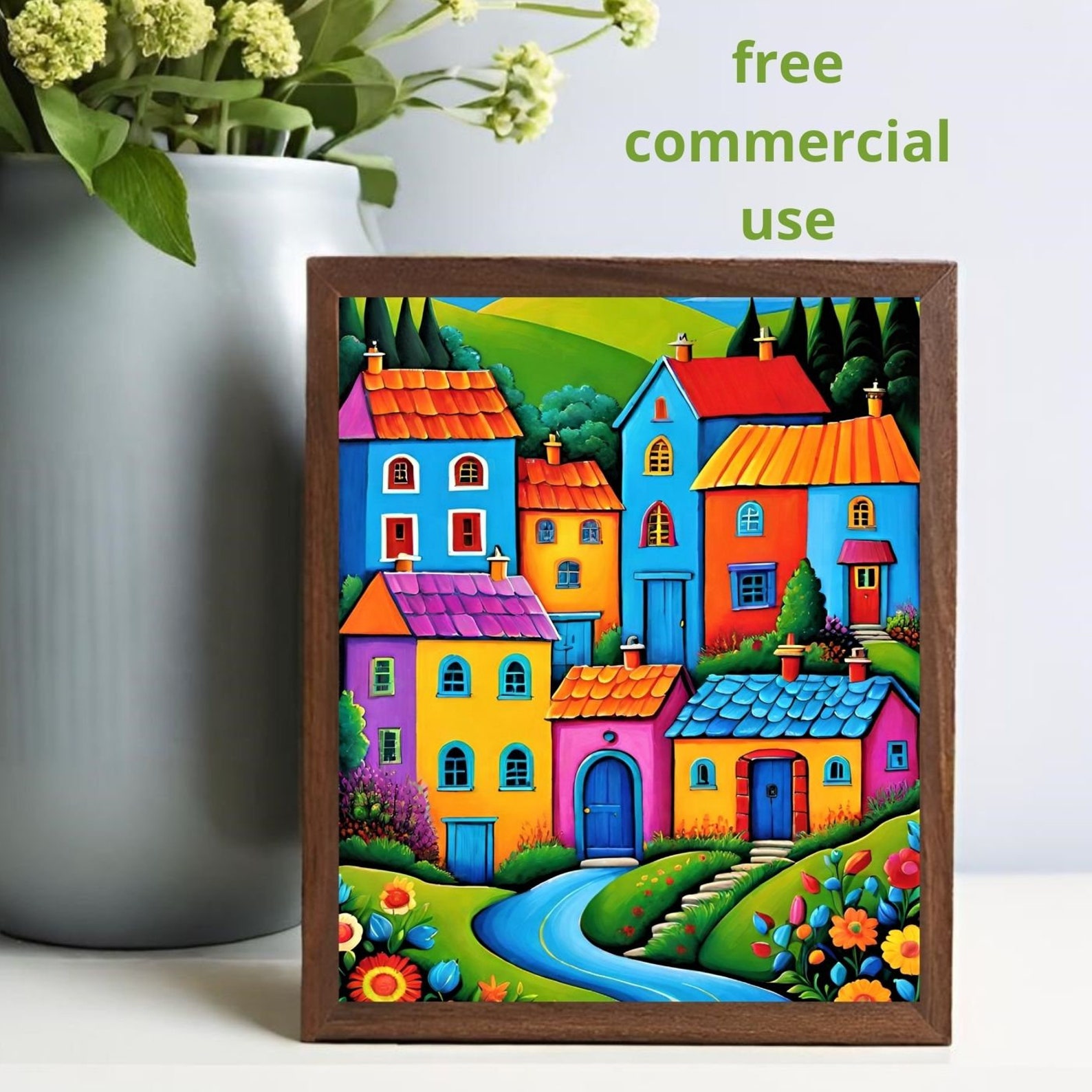 Naive Home Painting Printable Beauty of Naive Art Bold Colors Quirky ...