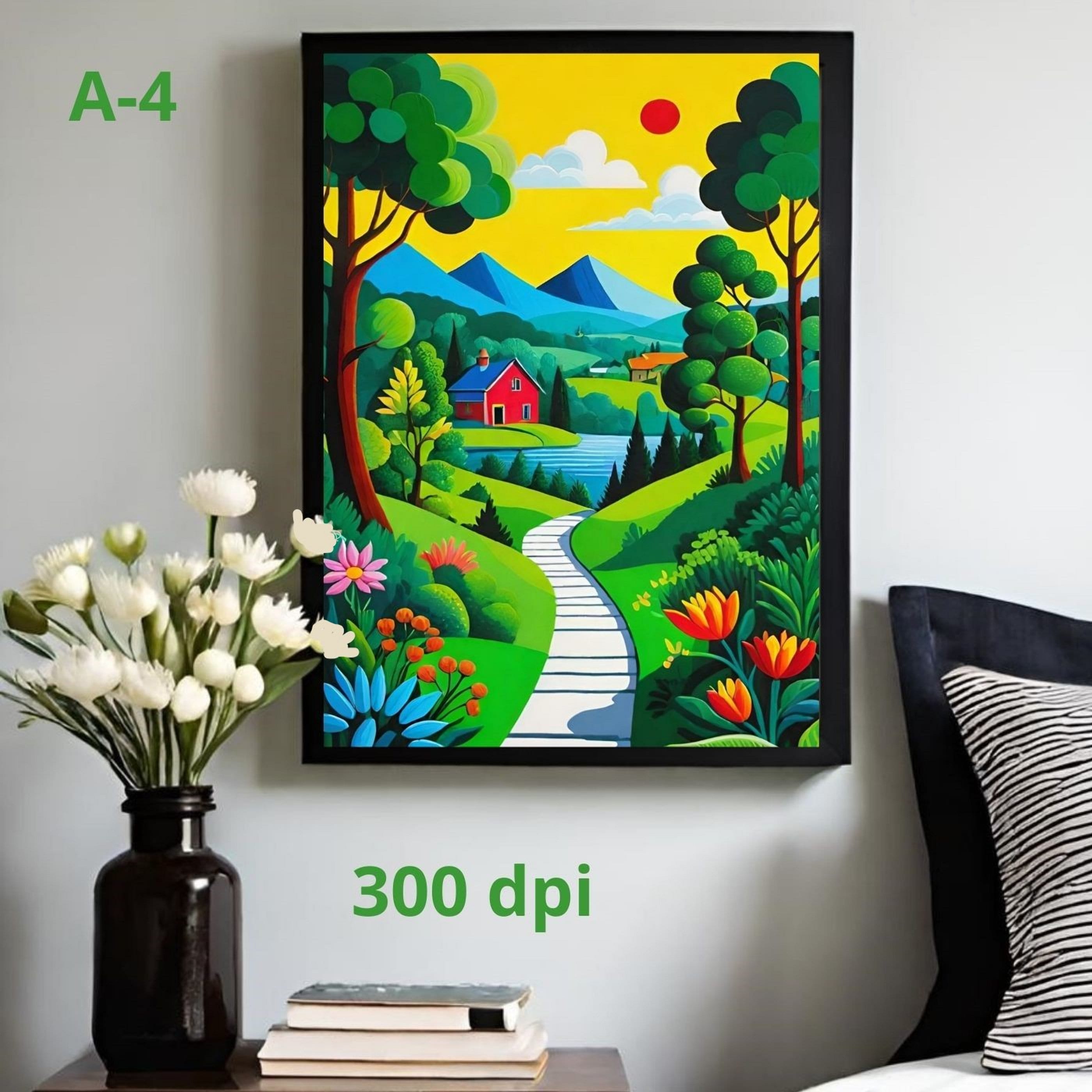Naive Home Painting Printable Beauty of Naive Art Bold Colors Quirky ...