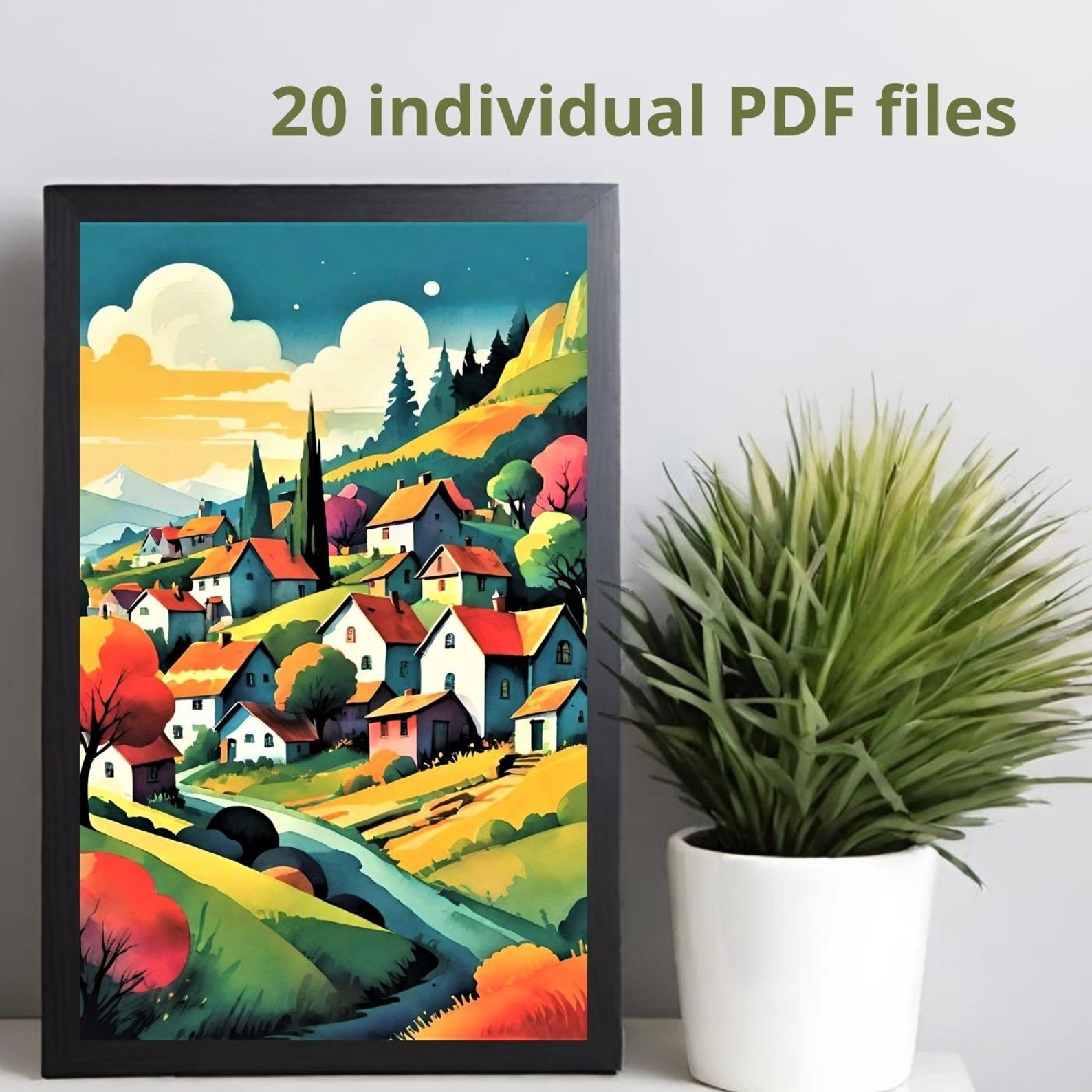 Naive Home Painting Printable Beauty of Naive Art Bold Colors Quirky ...