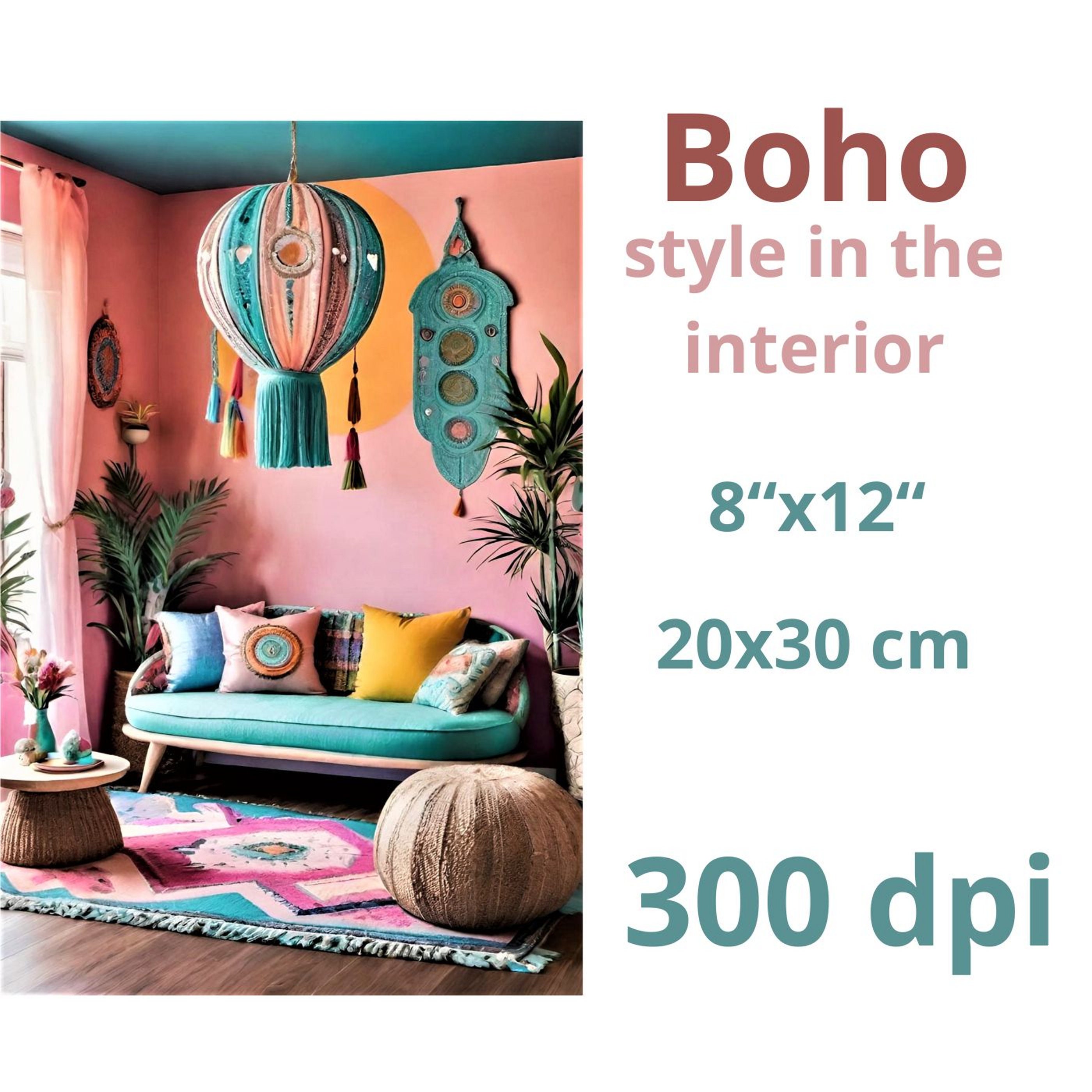 Boho- Download 20 Interior Options for Printing in A-4 Format - Etsy