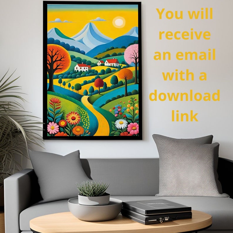 Naive Home Painting Printable Beauty of Naive Art Bold Colors Quirky ...