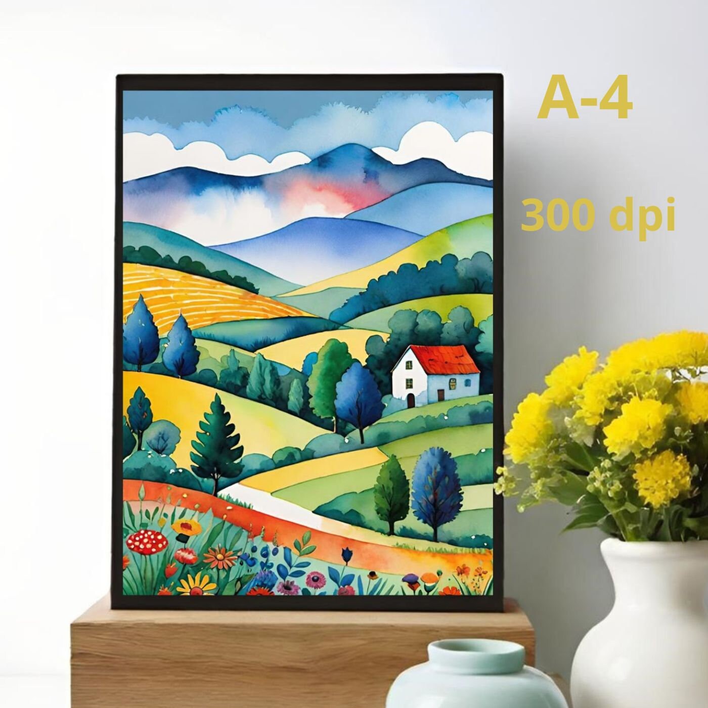 Naive Home Painting Printable Beauty of Naive Art Bold Colors Quirky ...