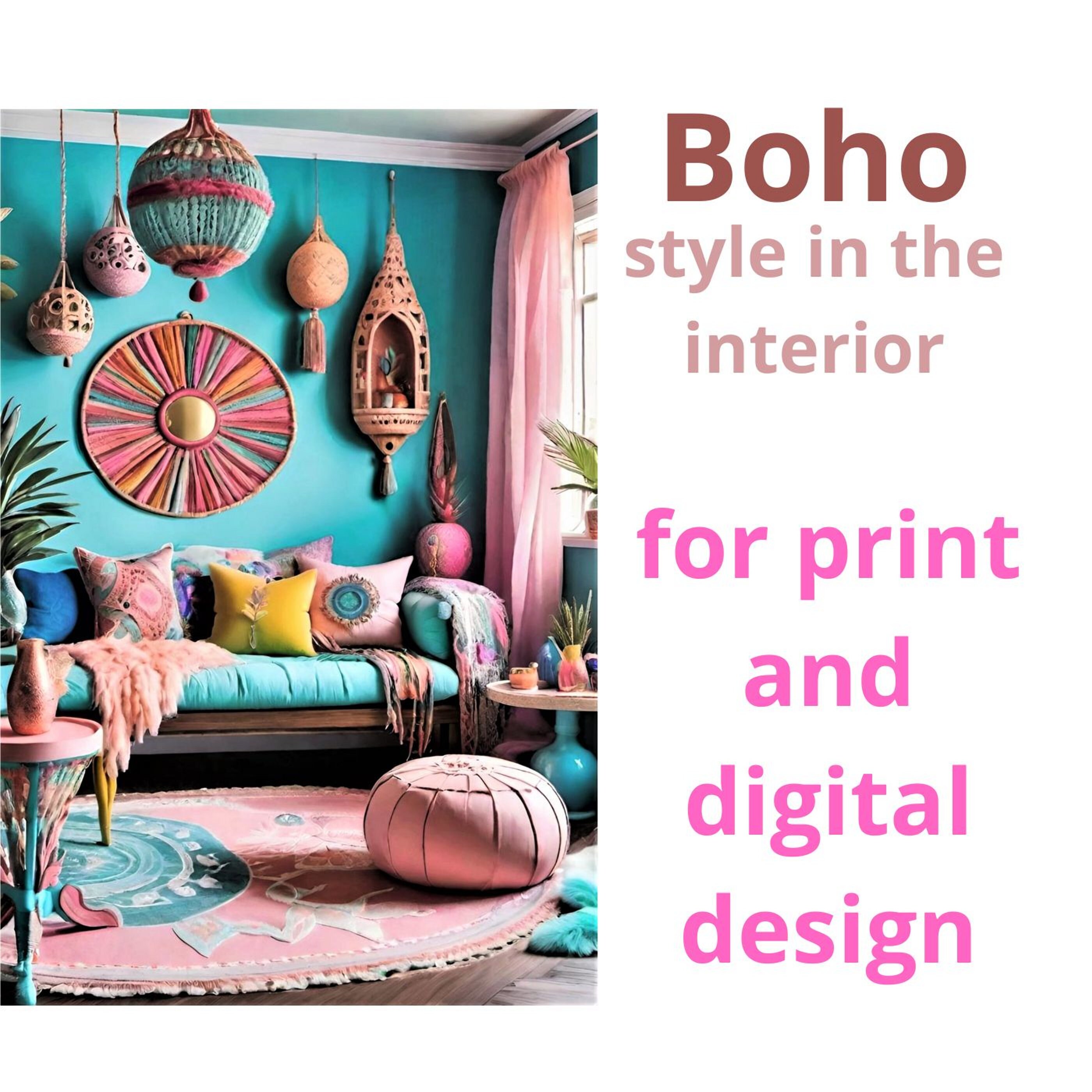 Boho- Download 20 Interior Options for Printing in A-4 Format - Etsy