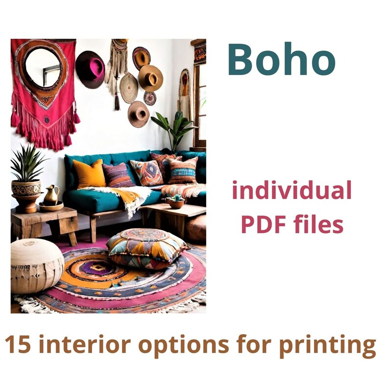 Boho-chic Style Interior Kit Instant Download Ethnic Style Decor A-4 ...