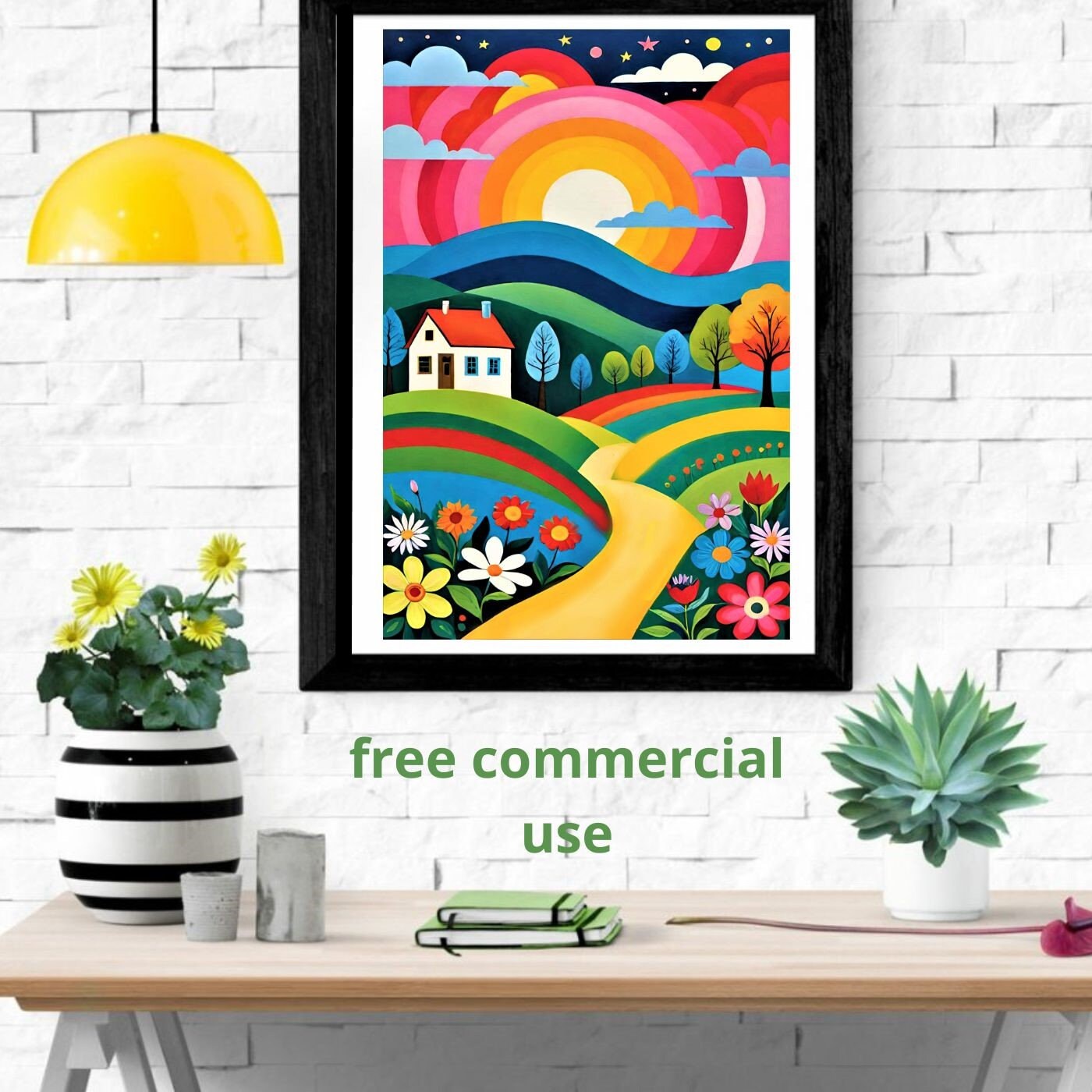 Naive Home Painting Printable Beauty of Naive Art Bold Colors Quirky ...