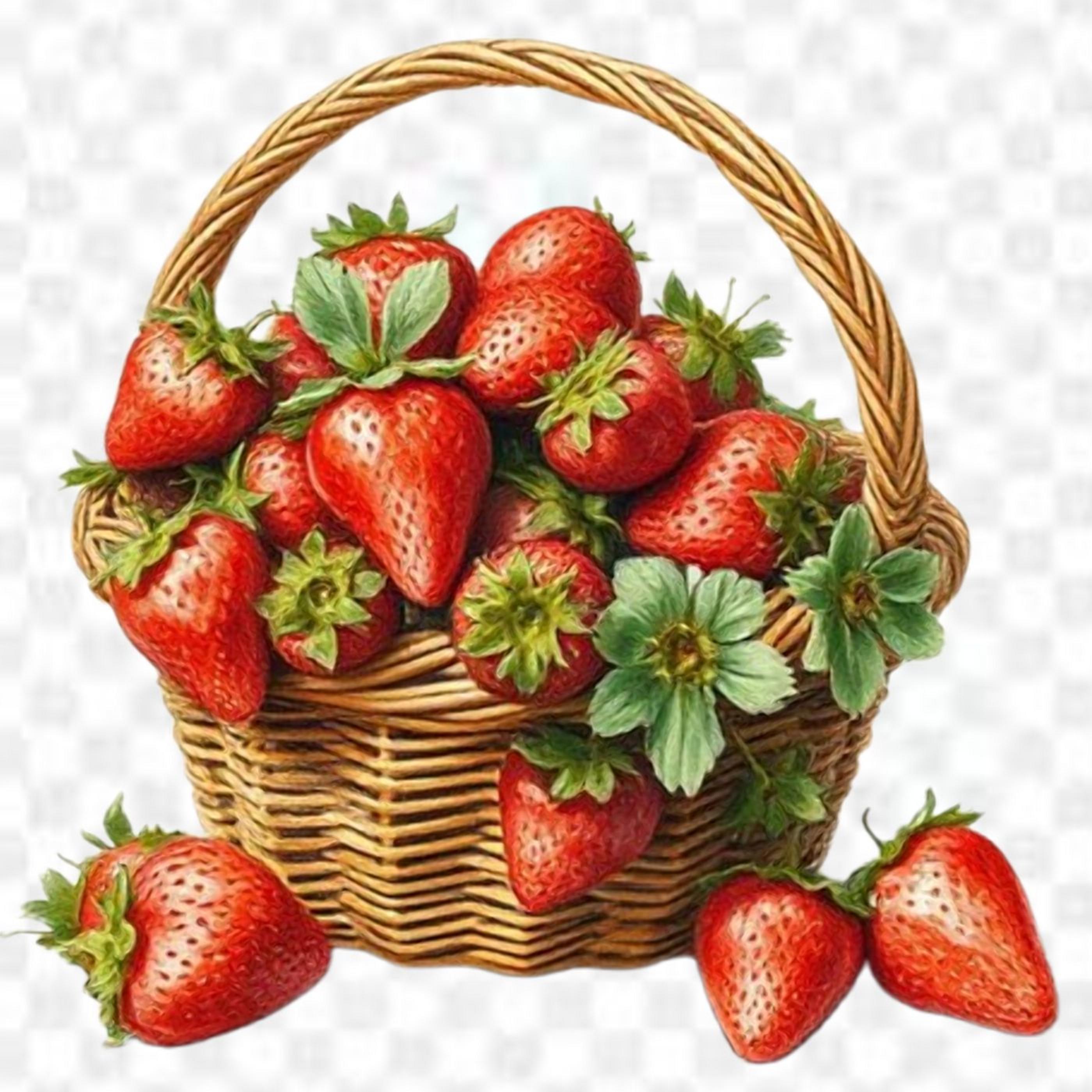 Strawberry Clip Art, Strawberry Basket Berries in a Basket Garden Clip ...