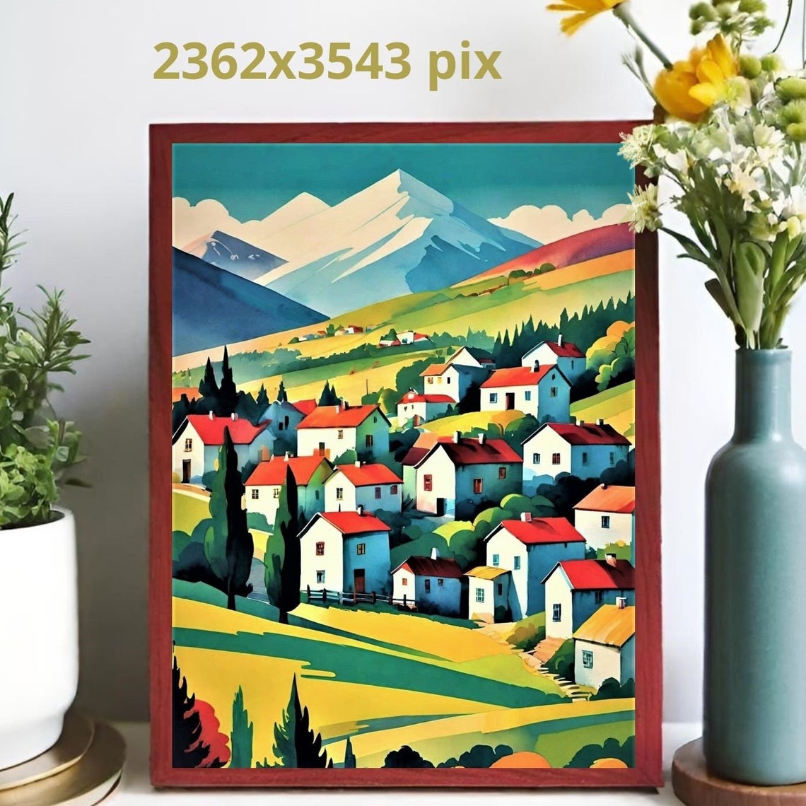 Naive Home Painting Printable Beauty of Naive Art Bold Colors Quirky ...