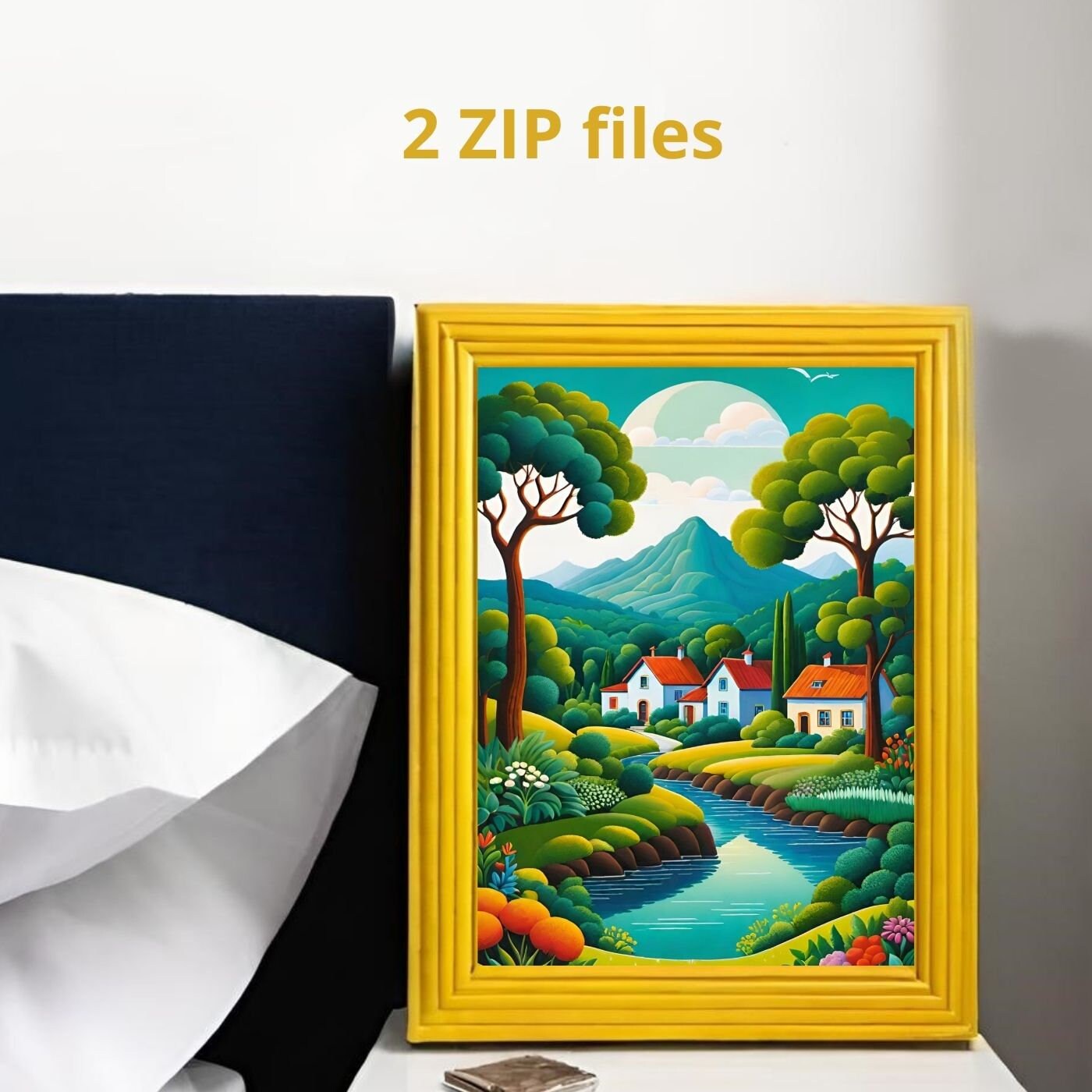 Naive Home Painting Printable Beauty of Naive Art Bold Colors Quirky ...