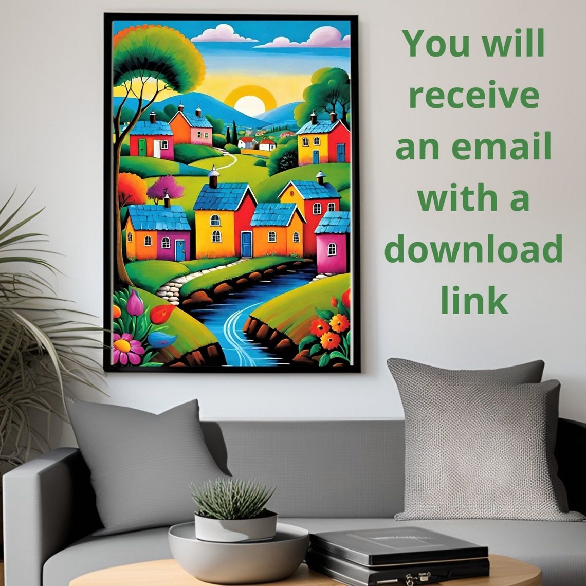Naive Home Painting Printable Beauty of Naive Art Bold Colors Quirky ...