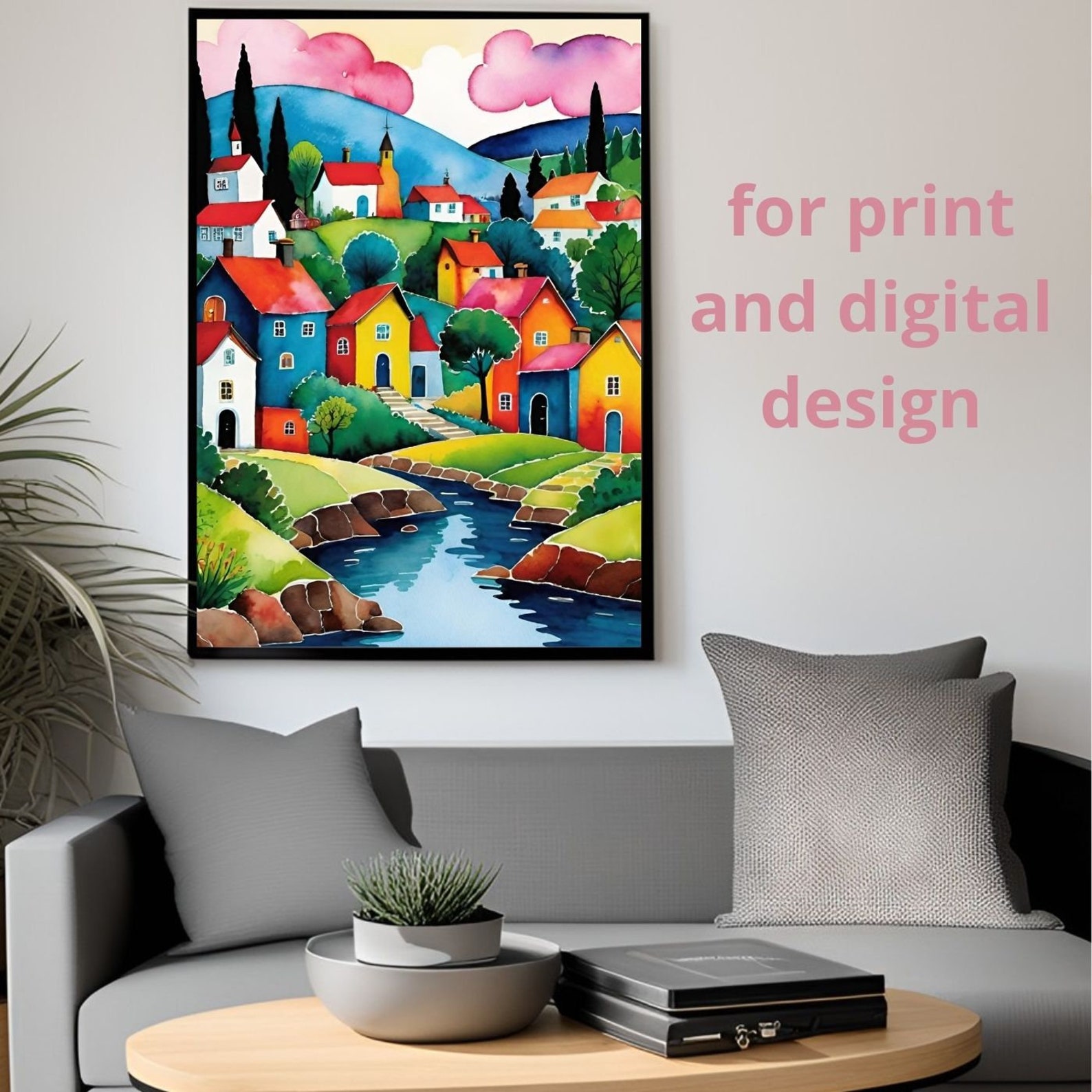Naive Home Painting Printable Beauty of Naive Art Bold Colors Quirky ...
