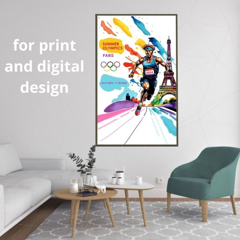 Paris 2024 Summer Olympics Poster Room Decor Home Decor Wall Art ...