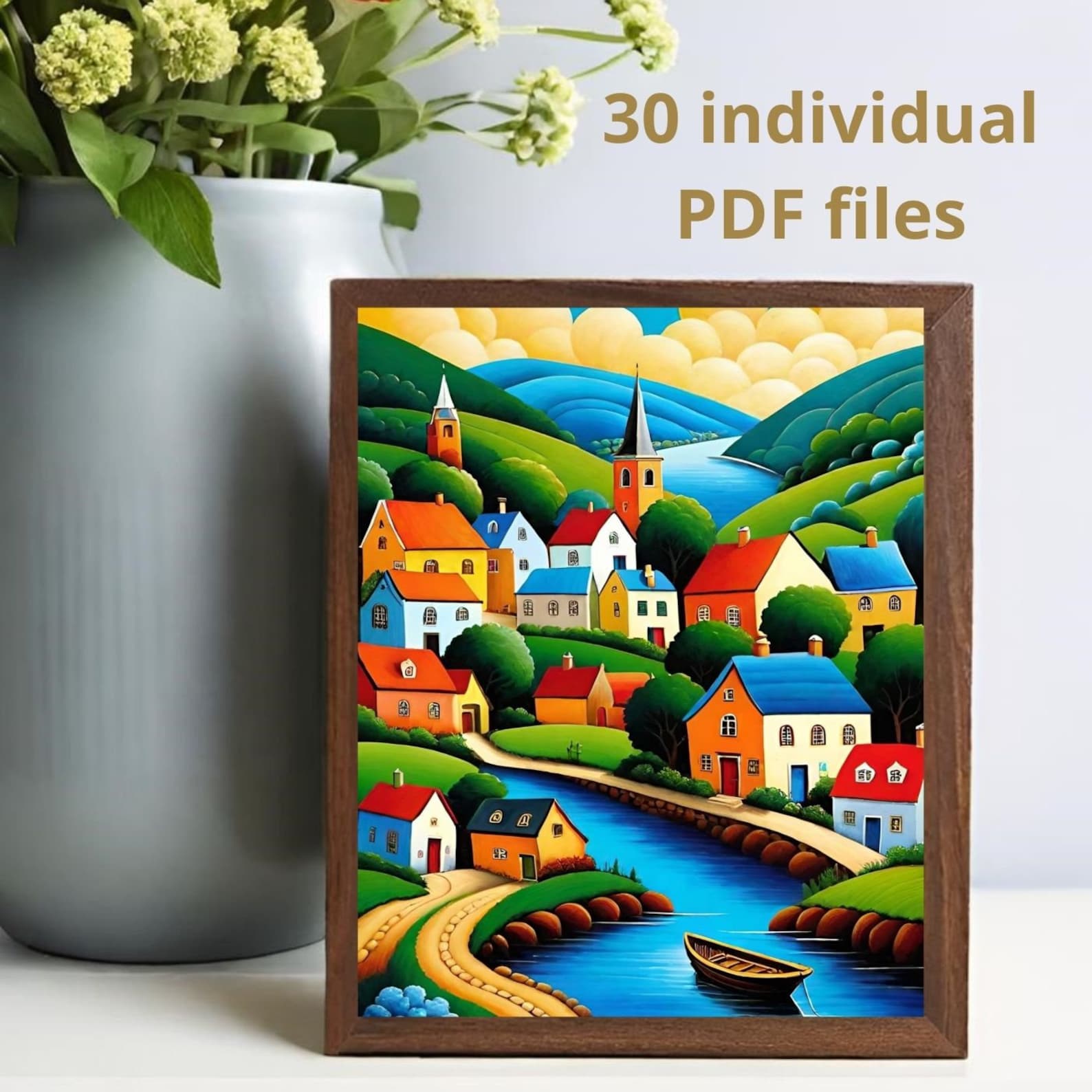 Naive Home Painting Printable Beauty of Naive Art Bold Colors Quirky ...