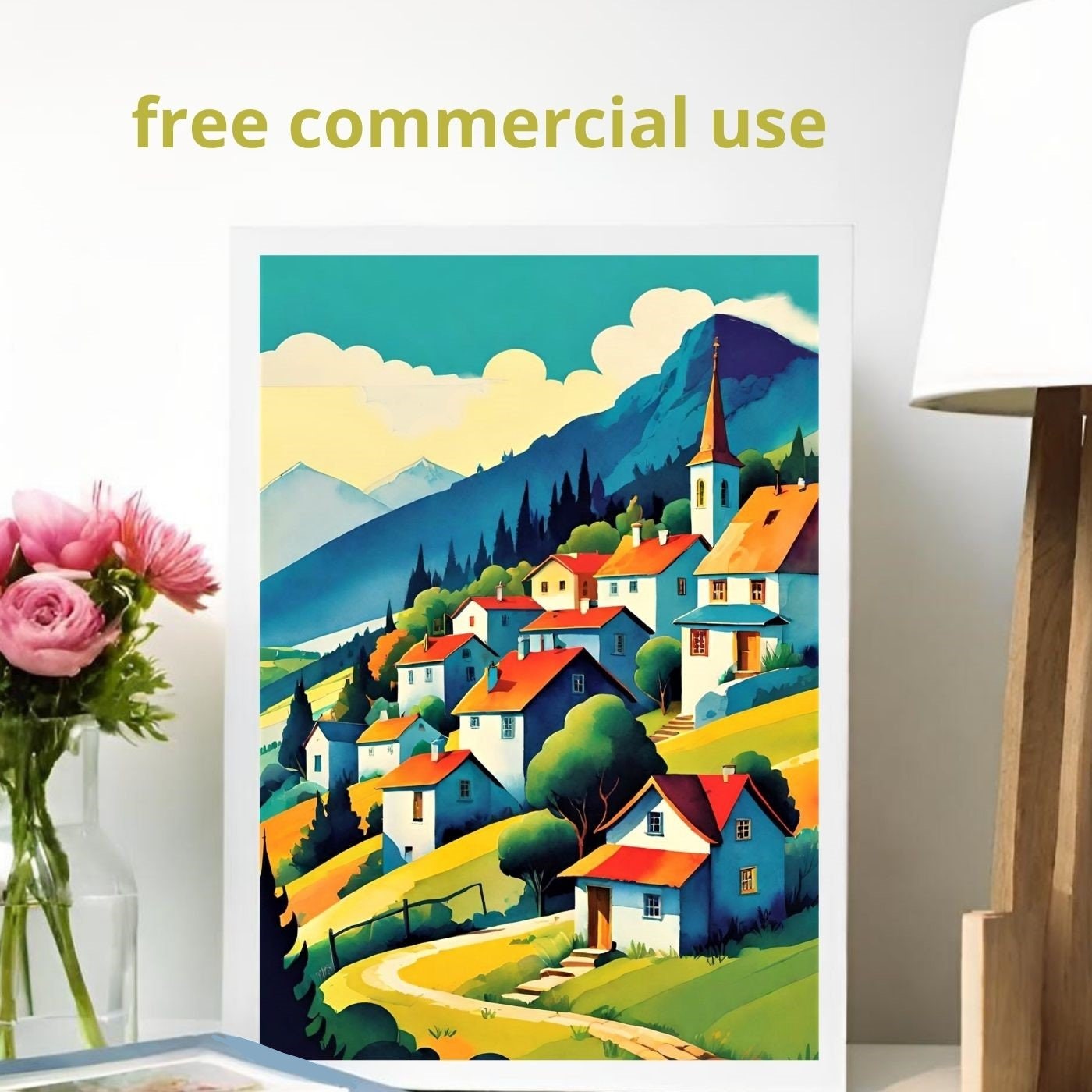 Naive Home Painting Printable Beauty of Naive Art Bold Colors Quirky ...