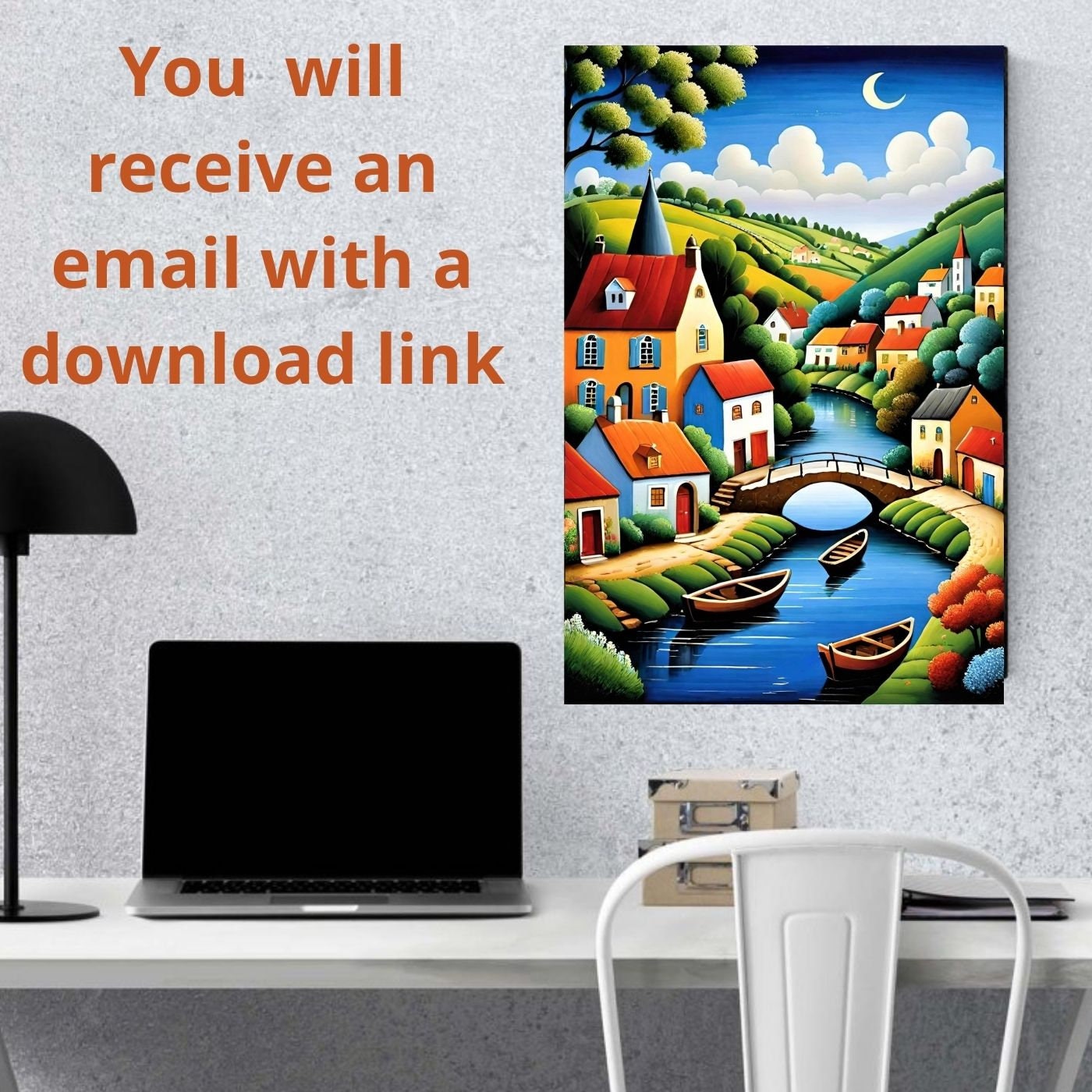 Naive Home Painting Printable Beauty of Naive Art Bold Colors Quirky ...
