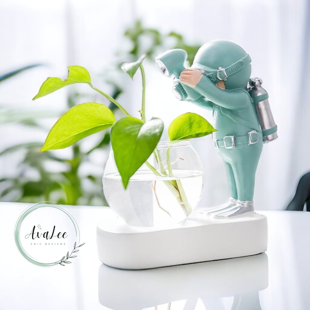 Diver Indoor Planter for Home Decor, Ocean Art With Creative Design ...