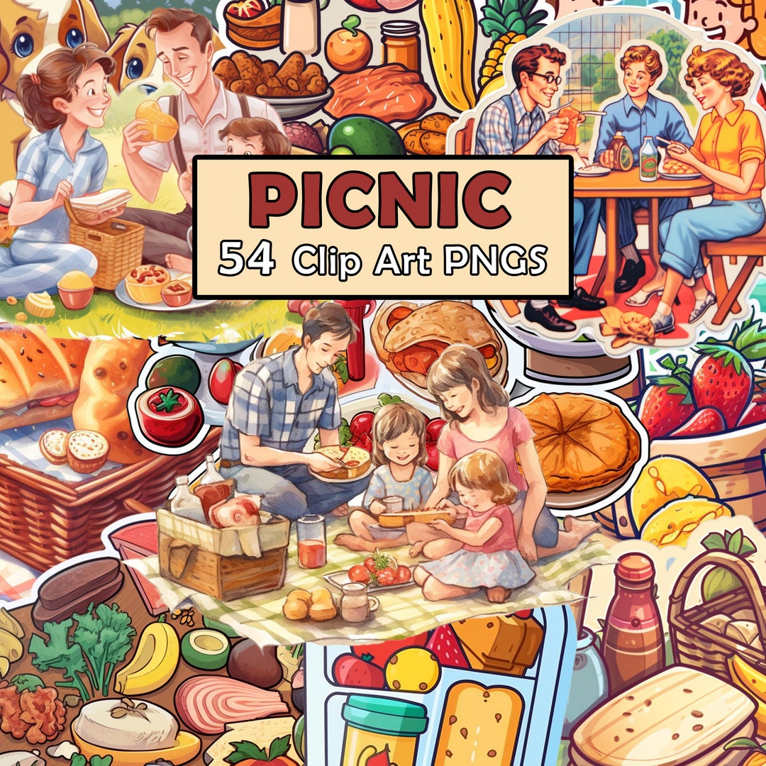 Watercolor Picnic Clip Art Watercolor Wine & Cheese Watercolor Picnic ...