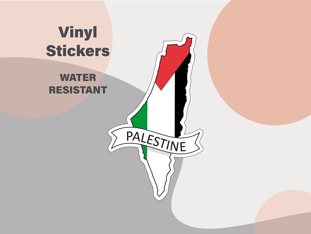 Palestine Map Vinyl Stickers Palestine Map Water Resistant Stickers. - Etsy